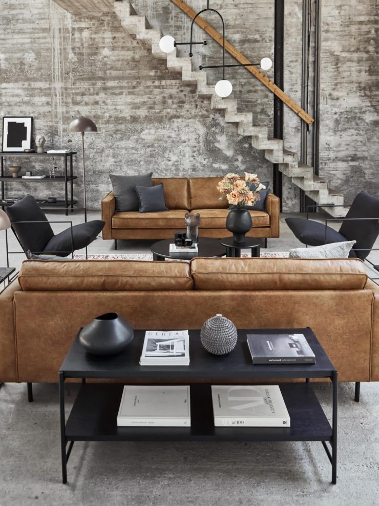 Canapé en cuir ou similicuir marron : 30 modèles pour votre salon ...