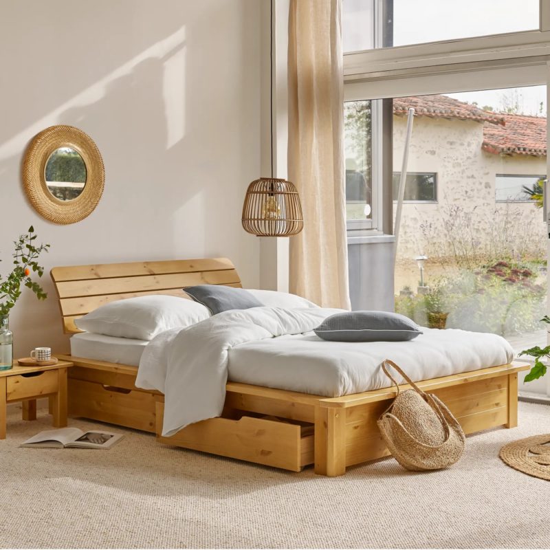 Lit avec rangement en bois : pratique et élégant pour votre chambre ...
