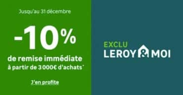 Code promo travaux Leroy Merlin : - 10 % dès 3000€ d'achat