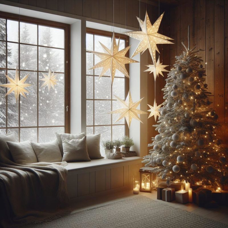 15 étoiles lumineuses de Noël en papier à suspendre pour un intérieur ...