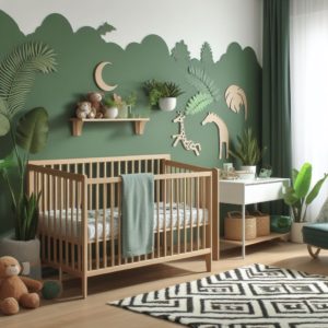 Chambre bébé vert : réussir une décoration nature et apaisante - NuageDeco