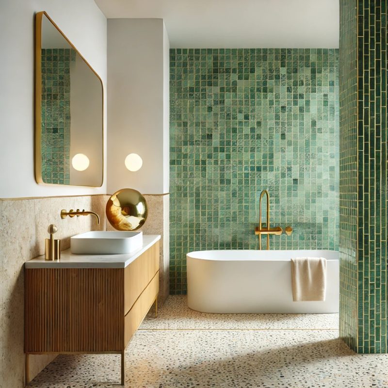 Salle de bain Zellige vert : 10 inspirations à copier pour l'adopter chez vous - NuageDeco