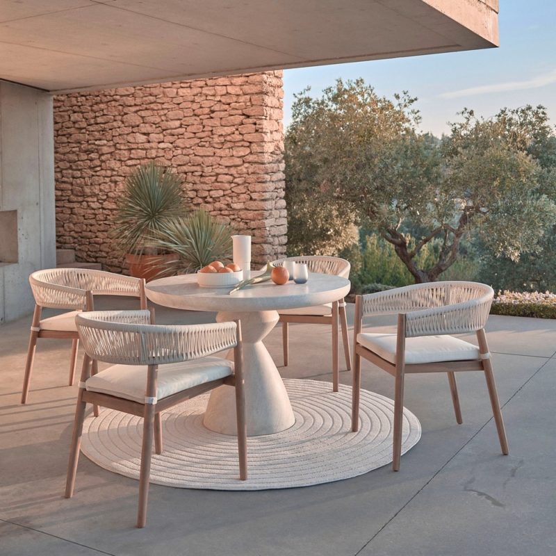 Table de jardin ronde en béton, le meuble d'extérieur tendance pour cet ...